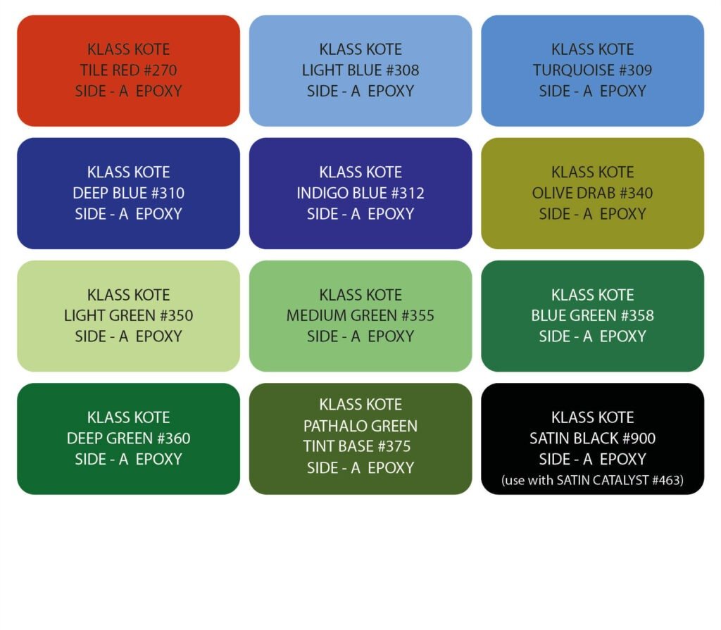 Klass Kote Epoxy Paint – Standard Colours – Fighteraces